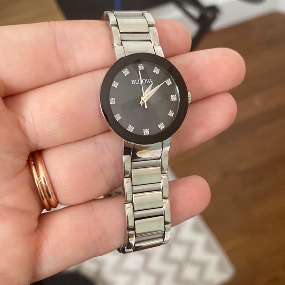 Bulova | Accessories | Bulova Futuro Quart Black Dial Silver Tone ...